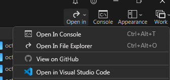 Customize "Open in Visual Studio Code" button ? · Issue #1638 · fork-dev/TrackerWin · GitHub
