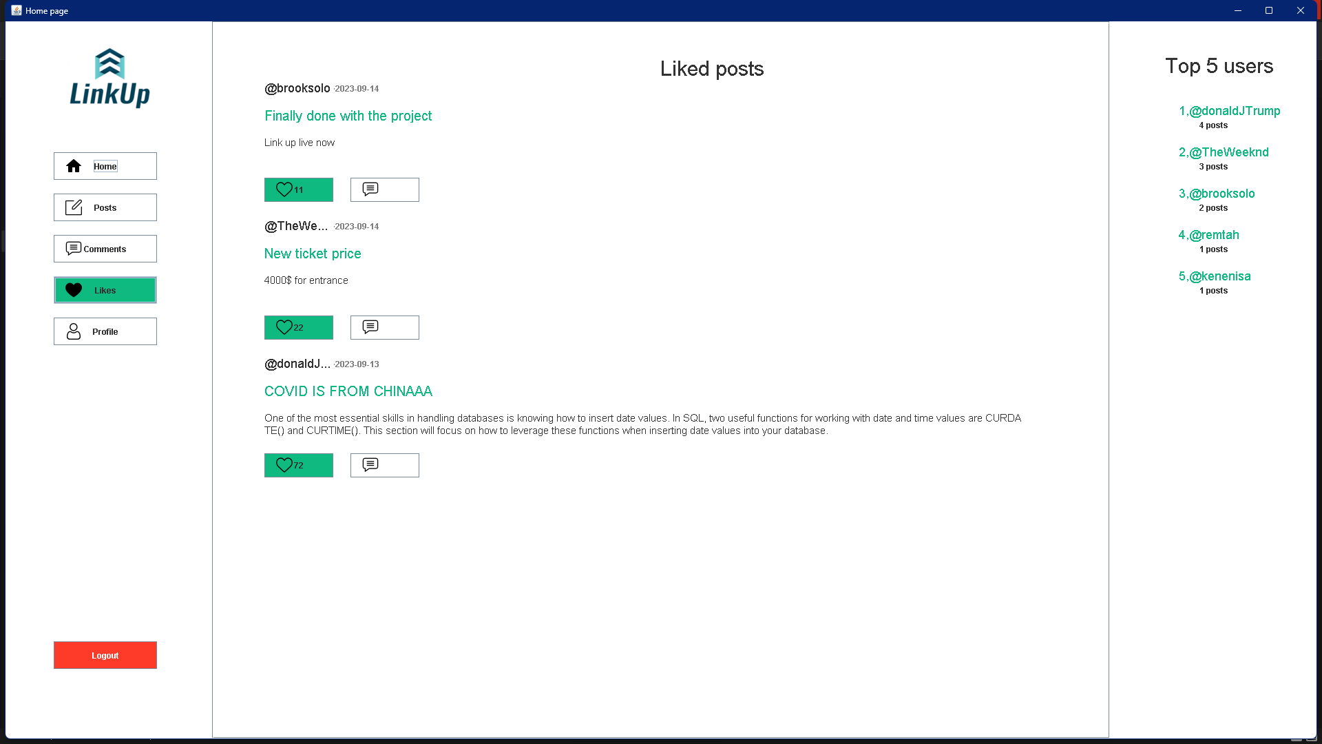 GitHub - Brooksolomon/LinkUp