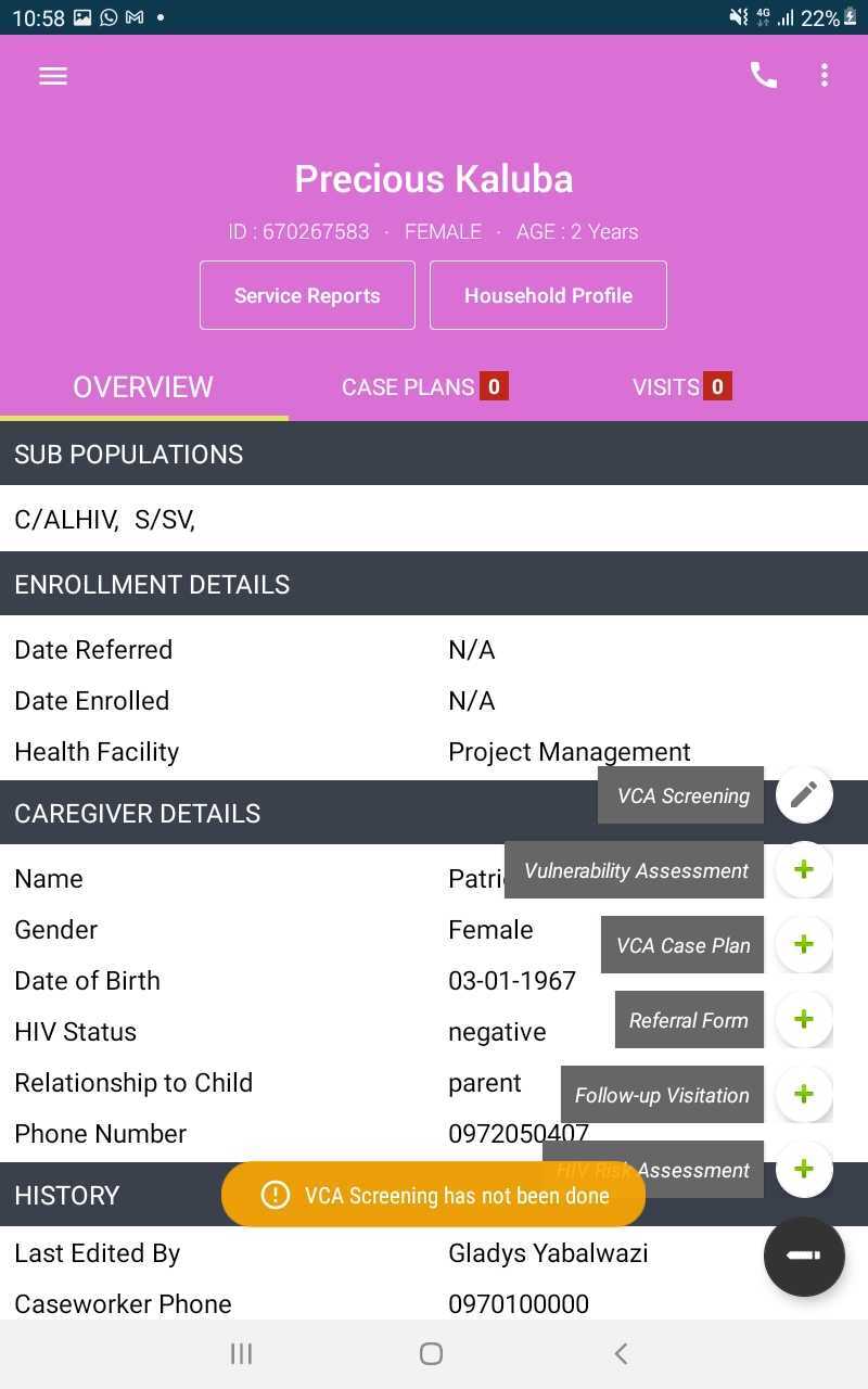 If the entry point used is house register and the user has conducted ...