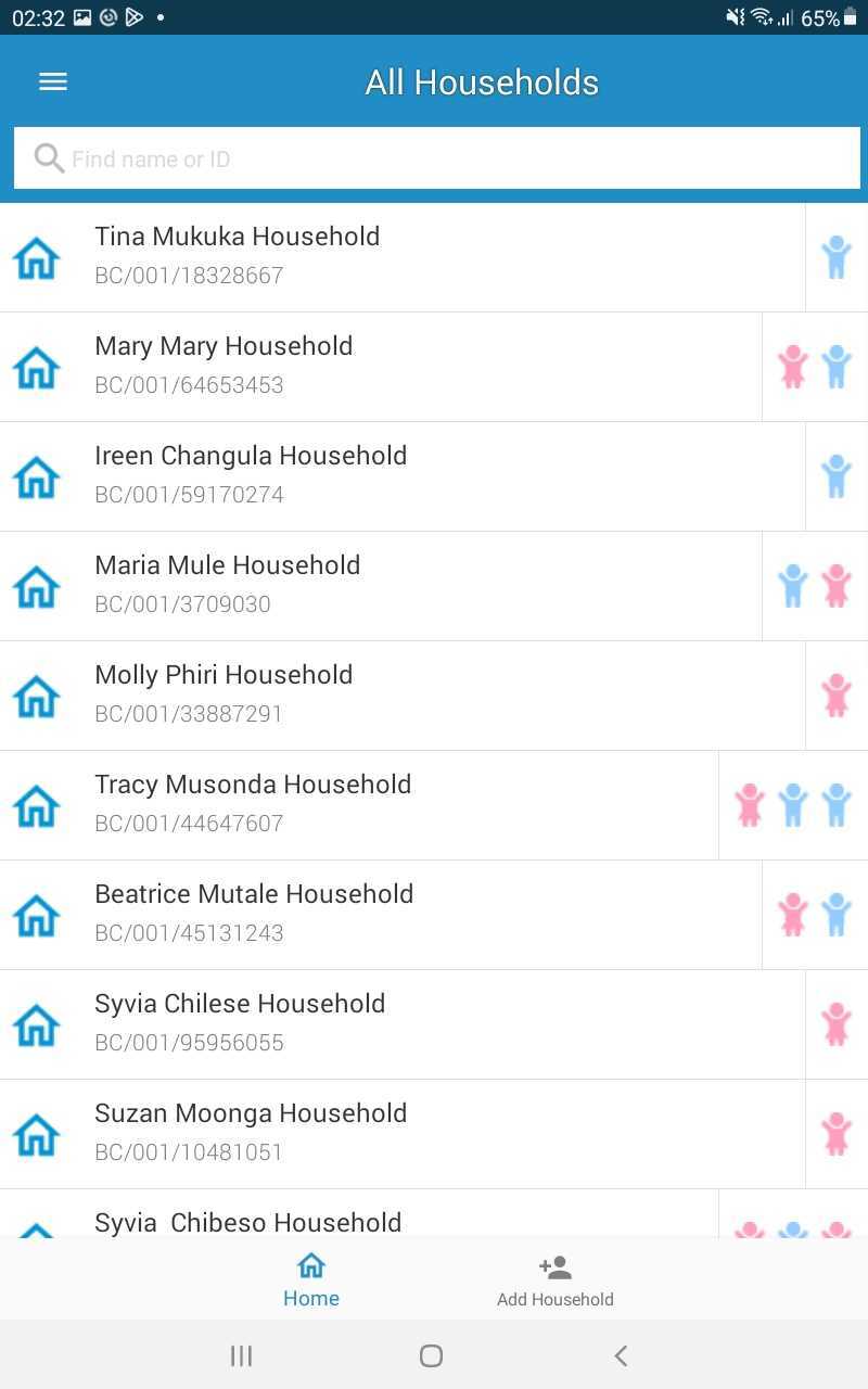 After DELETING the households, VCAs and mothers and syncing the data as instructed in the ...