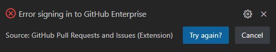 Sign in error in GitHub entreprise · Issue #4612 · microsoft/vscode-pull-request-github · GitHub
