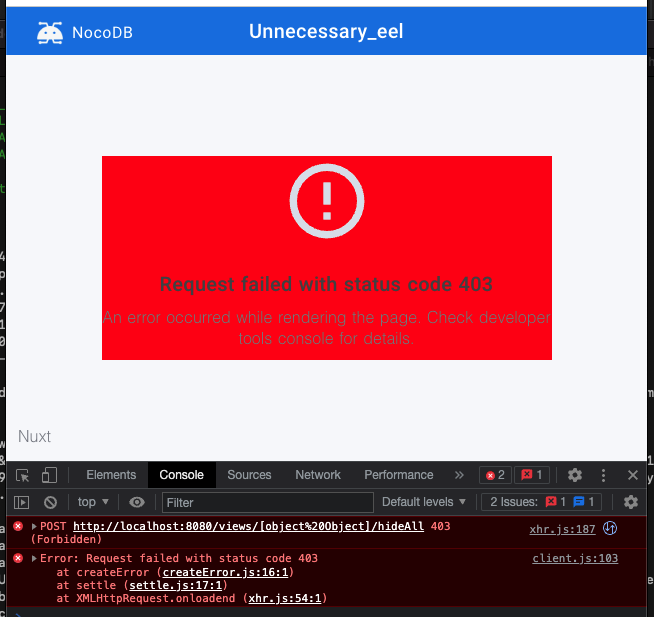 Error Fields Hide All · Issue 1615 · Nocodb Nocodb · Github