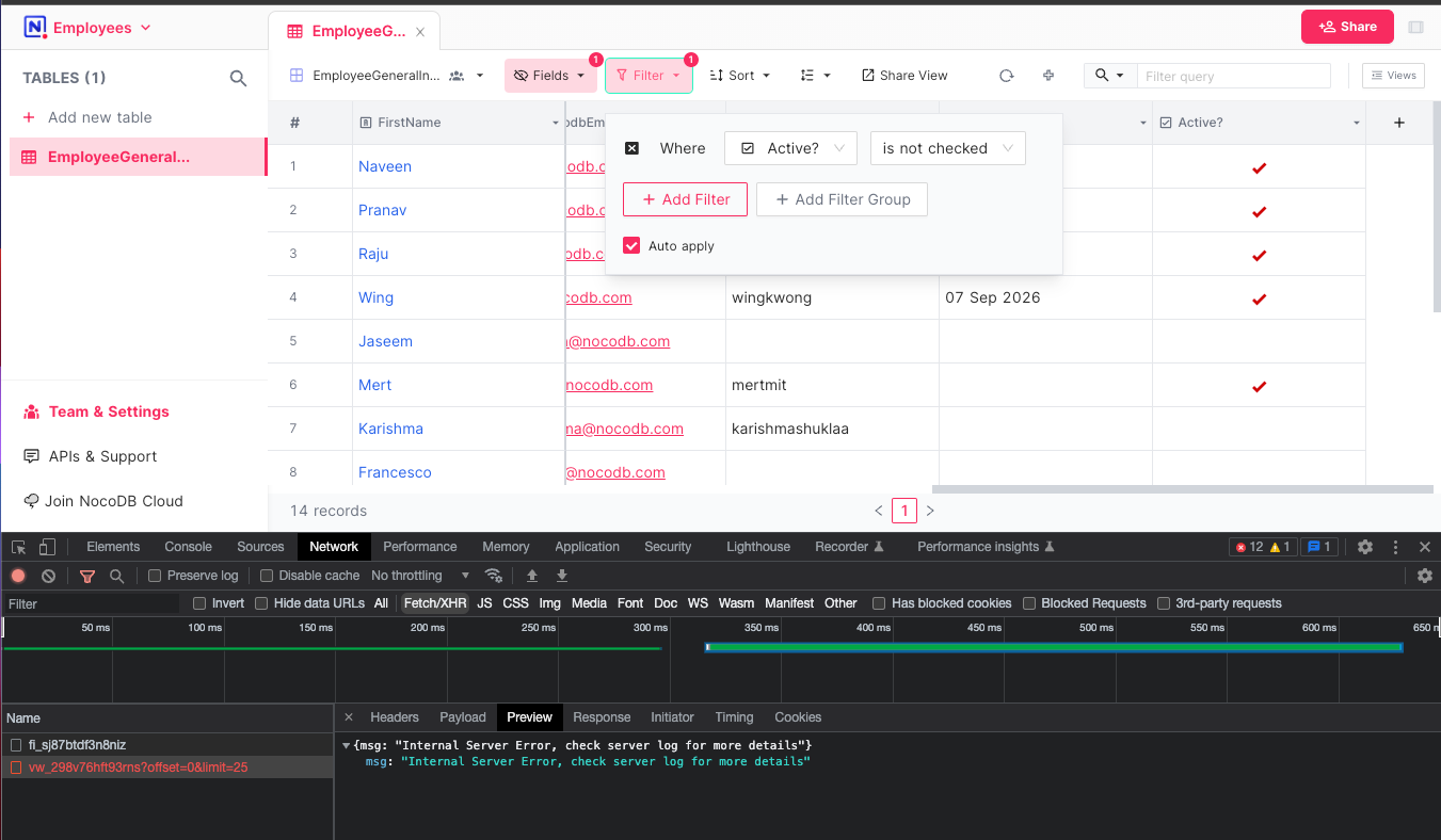 🐛 Buguse Of `` In Column Name Throws Error · Issue 5255 · Nocodbnocodb · Github 2993
