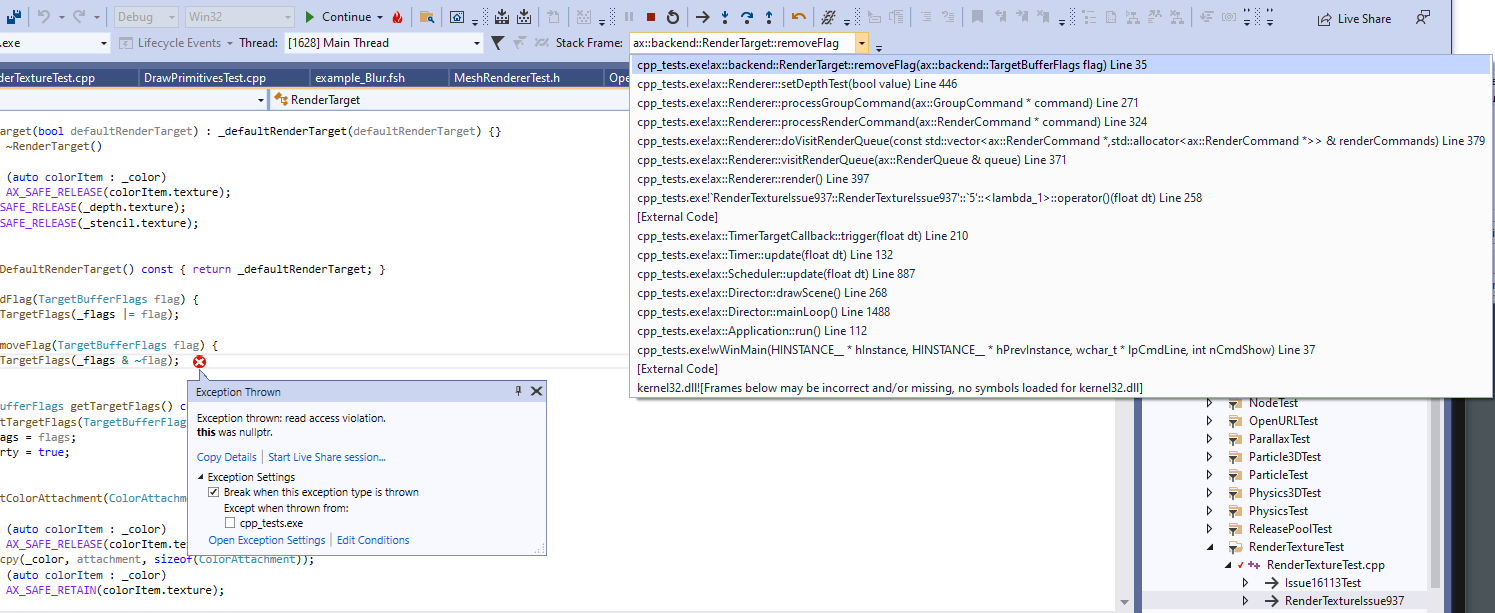 It will crash when two sets of RenderTextures are used at the same time · Issue #956 ...