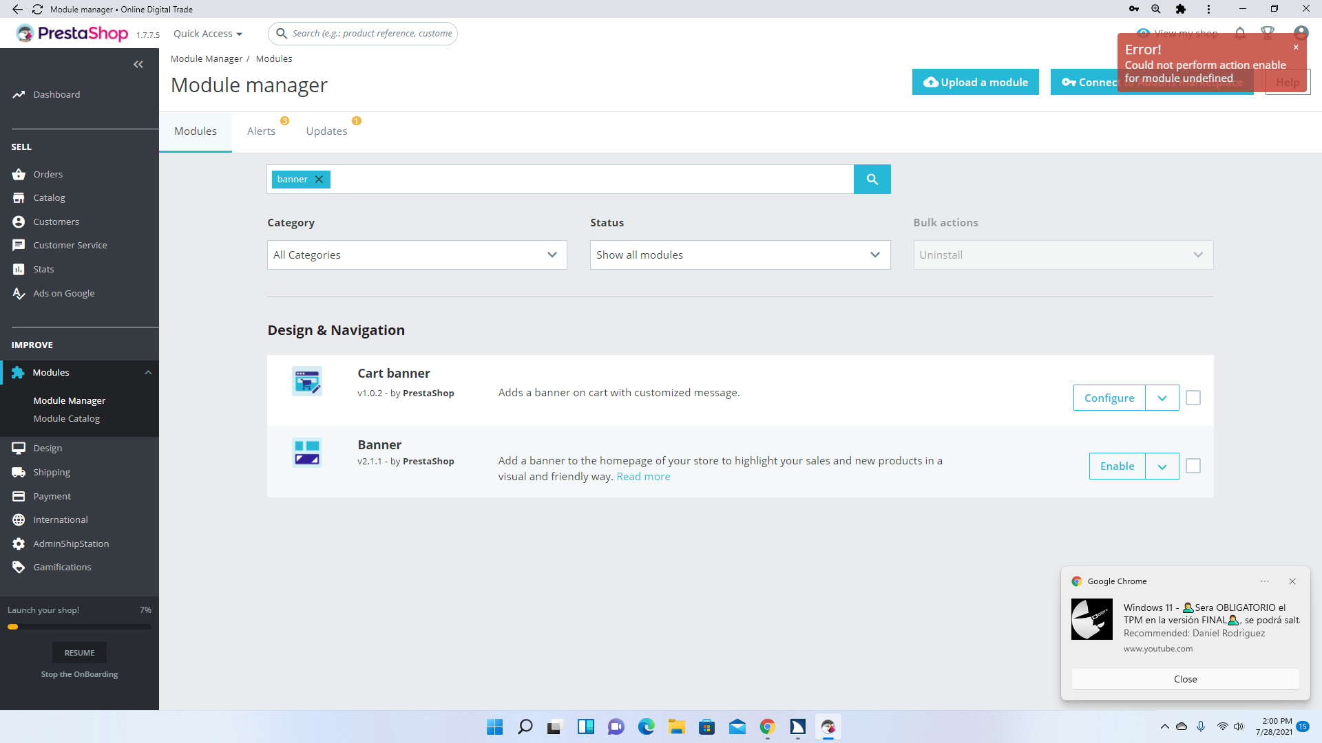 Unable to enable modules in BO · Issue #25454 · PrestaShop/PrestaShop · GitHub
