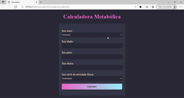 GitHub - antoniaalves0/calculadora-metabolica