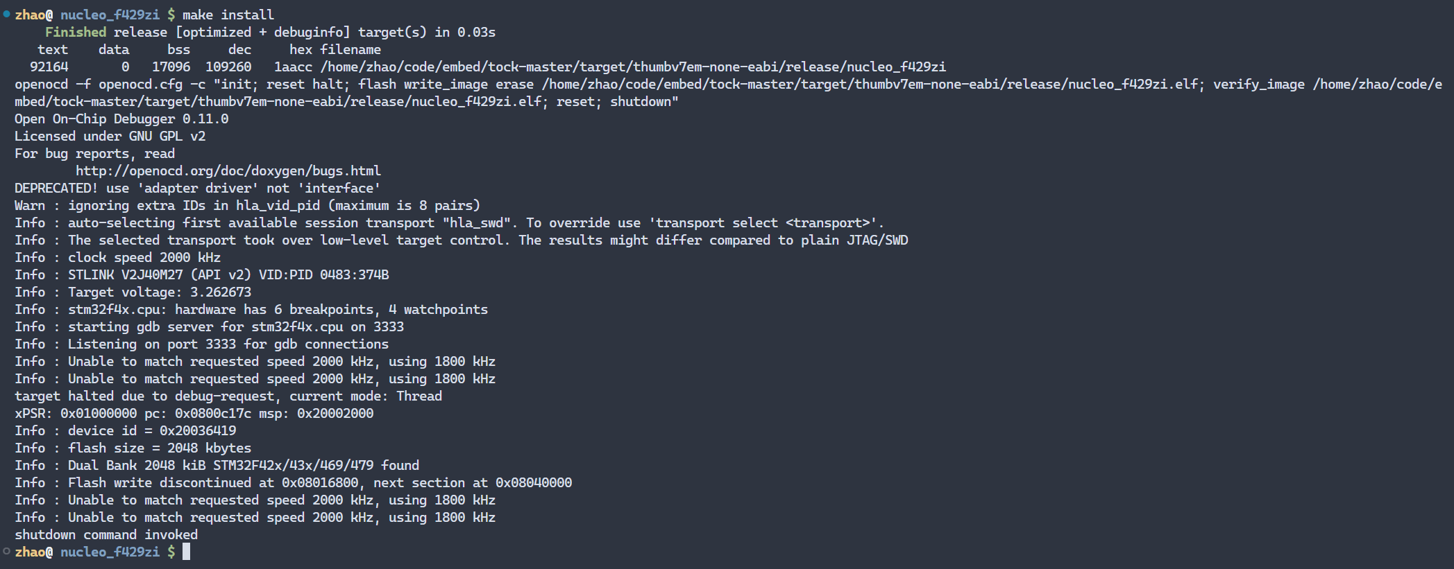 Nothing happens after flashing blink to board STM32F429 Nucleo-144 · Issue #3378 · tock/tock ...