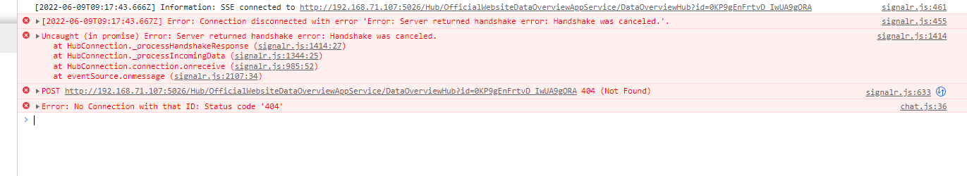 Connection Disconnected With Error Error Server Returned Handshake