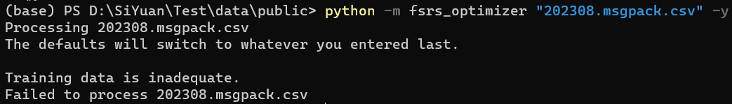 Training data is inadequate. · Issue #36 · open-spaced-repetition/fsrs-optimizer · GitHub