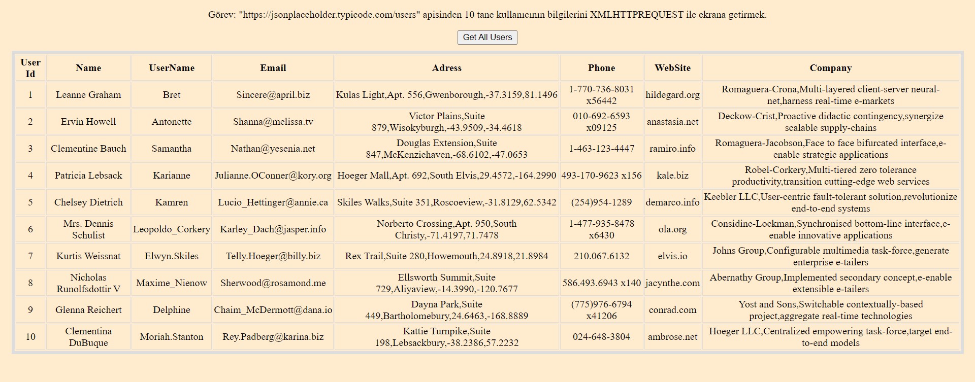 GitHub - BetulBircan/XMLHTTPREQUESTVeriCekme: XMLHTTPREQUEST ile Get Metodu LKullanarak Veri Getirme