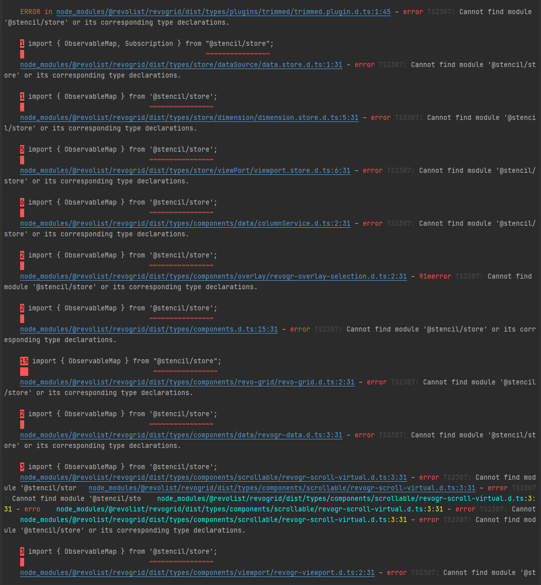 Angular installation issue · Issue #166 · revolist/revogrid · GitHub