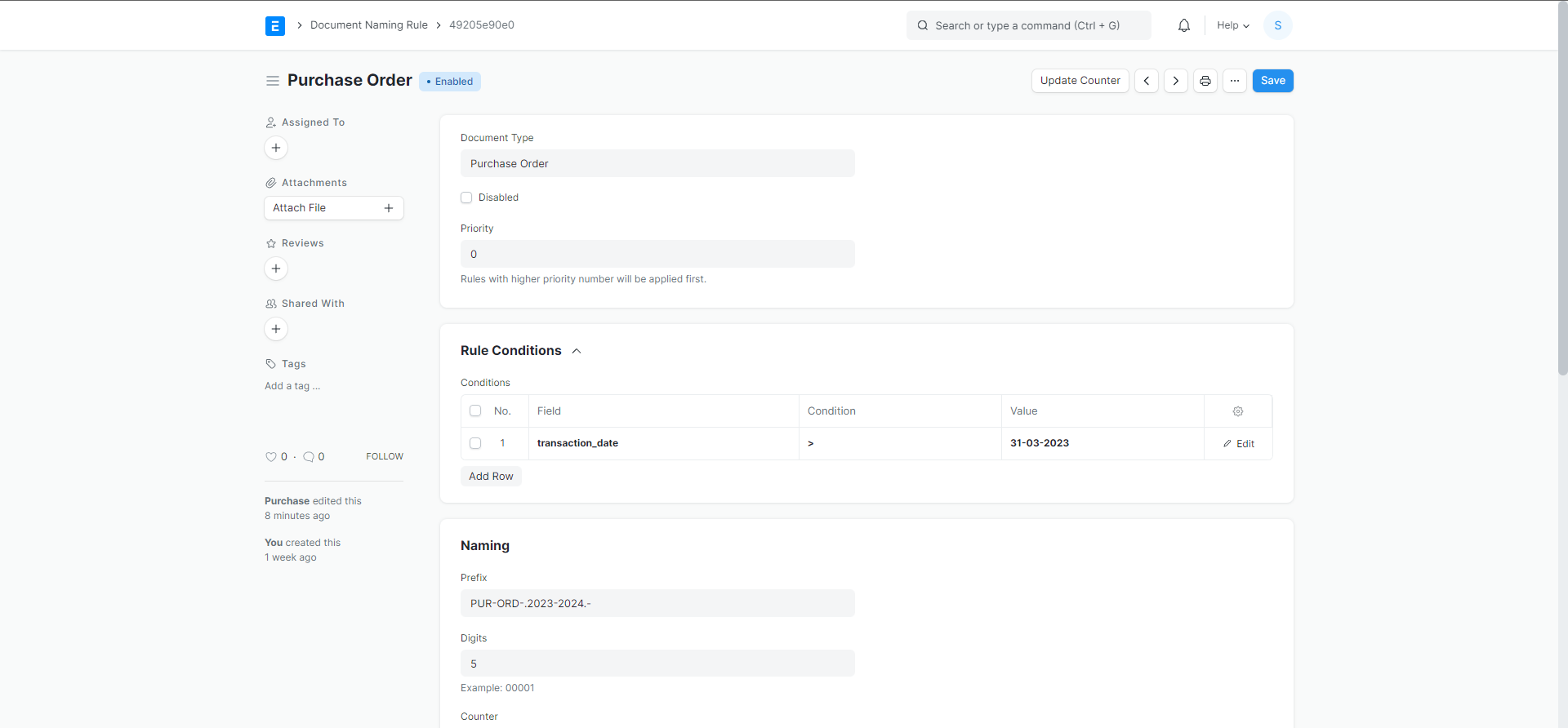 Document Naming Rule List Series · Issue 21001 · Frappefrappe · Github 
