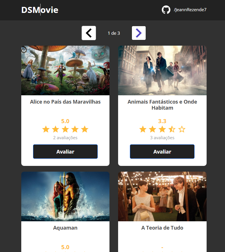 GitHub - JeannRezende7/Dsmovie: Semana Spring React da DevSuperior Projeto: Catálogo de filmes ...