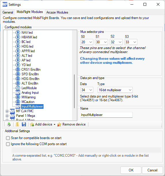 Add Multiplexer to a Pro Micro board fails · Issue #926 · MobiFlight/MobiFlight-Connector · GitHub