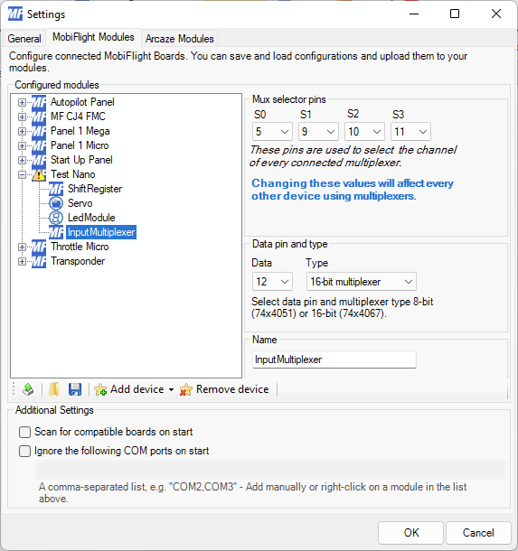 Add Multiplexer to a Pro Micro board fails · Issue #926 · MobiFlight ...