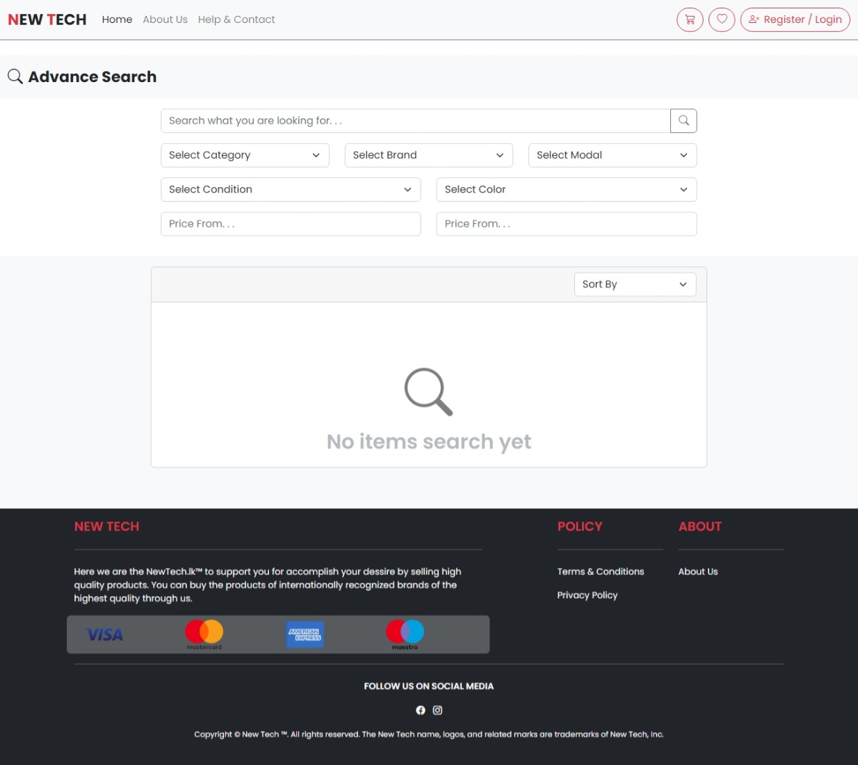 GitHub - KSRanasinghe/newtech: A template for a web application made for a company that sells ...