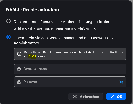 wrong dialog on request for elevated privileges · Issue #4912 · rustdesk/rustdesk · GitHub