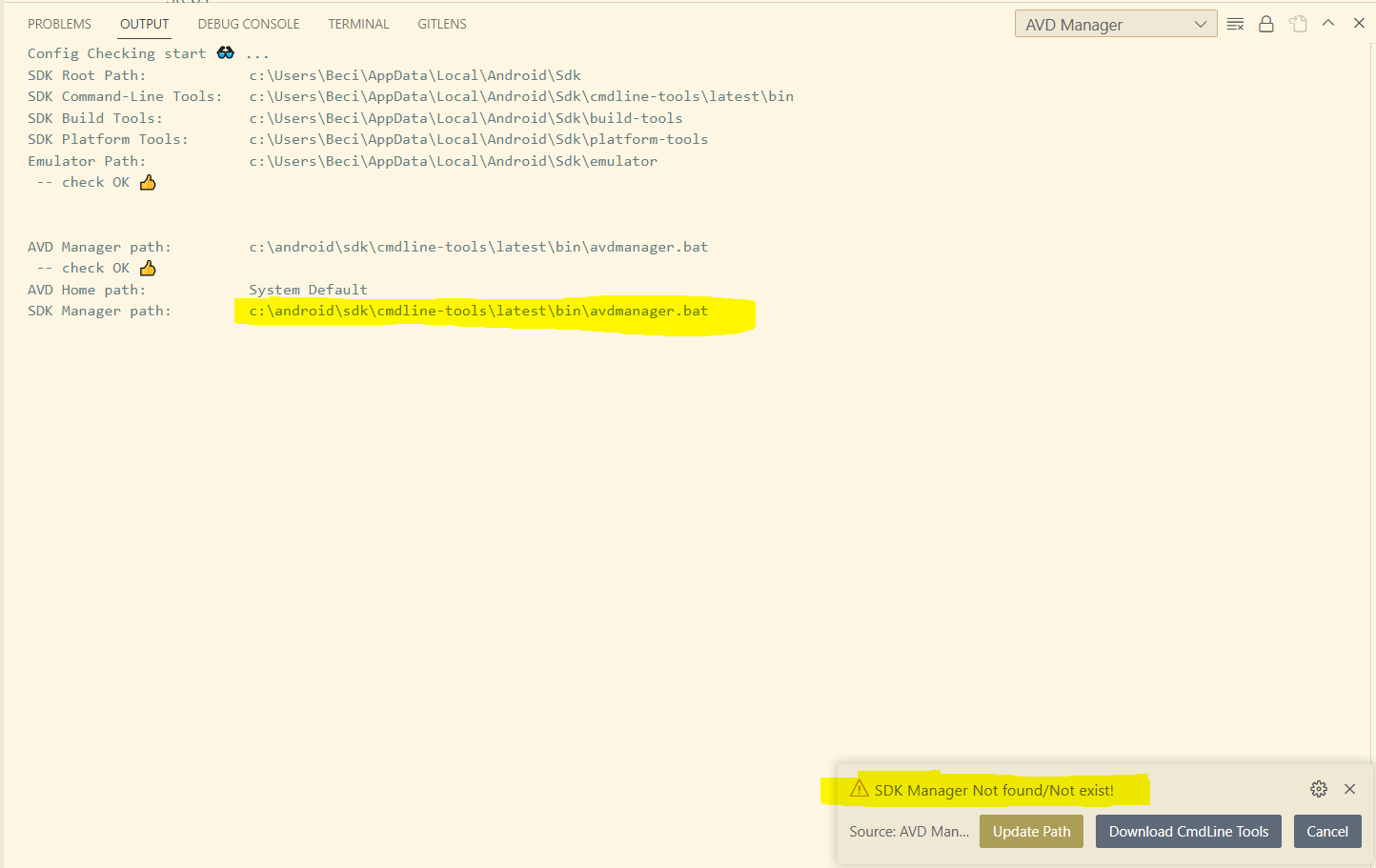 Config Error · Issue 9 · Toroxxvscode Avdmanager · Github 