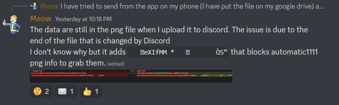 [Bug]: PNG Info doesn't show the prompt if downloaded from Discord · Issue #6740 · AUTOMATIC1111 ...