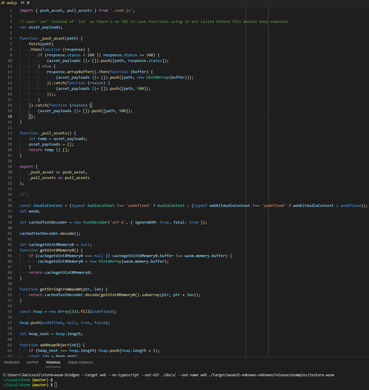 Feature Request Bug Optionally Copy Javascript Directly Into The Bindgen Wrapper · Issue