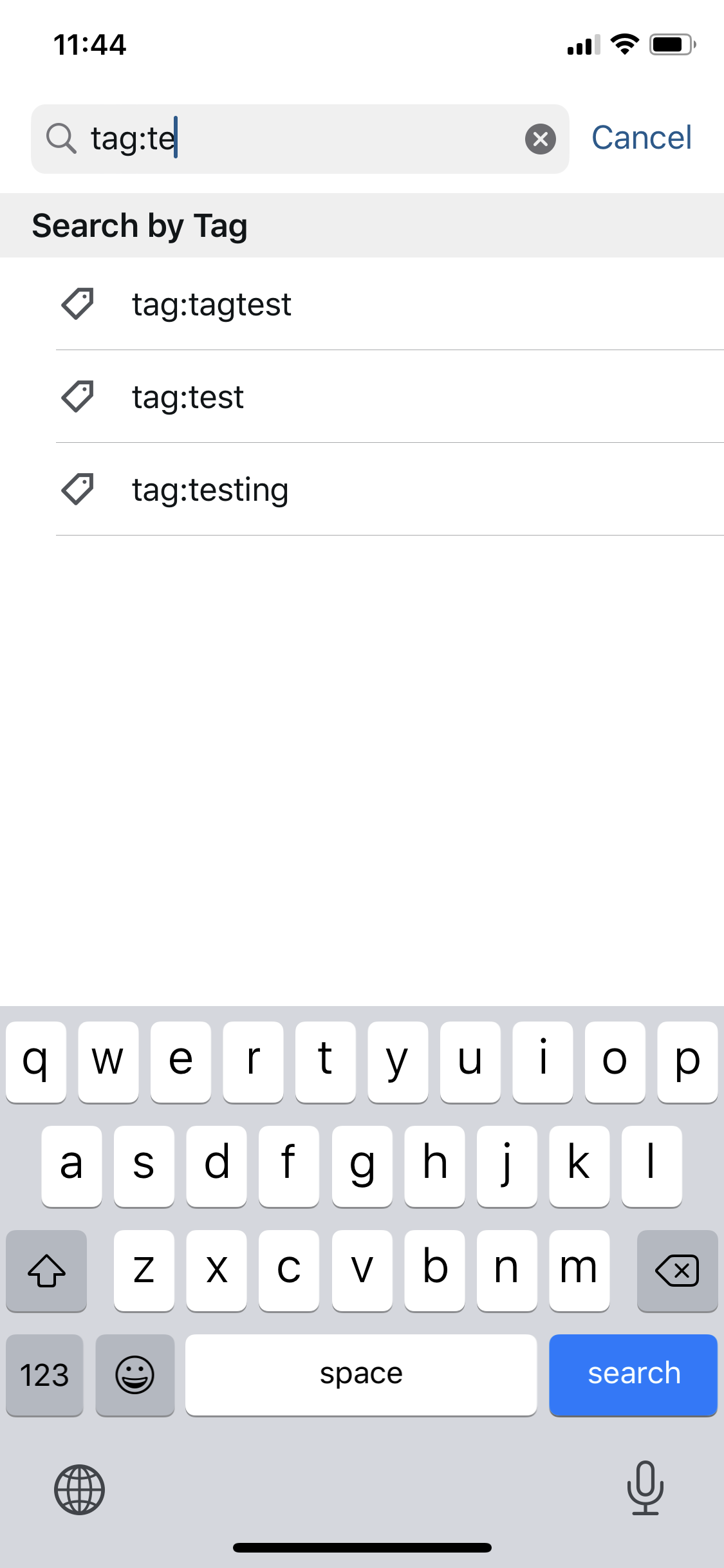 Search: Tag searches are not autocompleted when using the "tag:" syntax ...