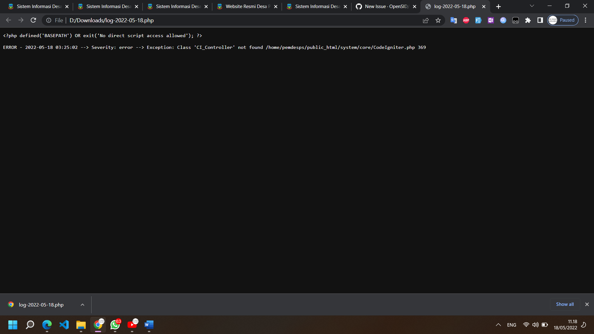Bug/error: · Issue #5229 · OpenSID/OpenSID · GitHub