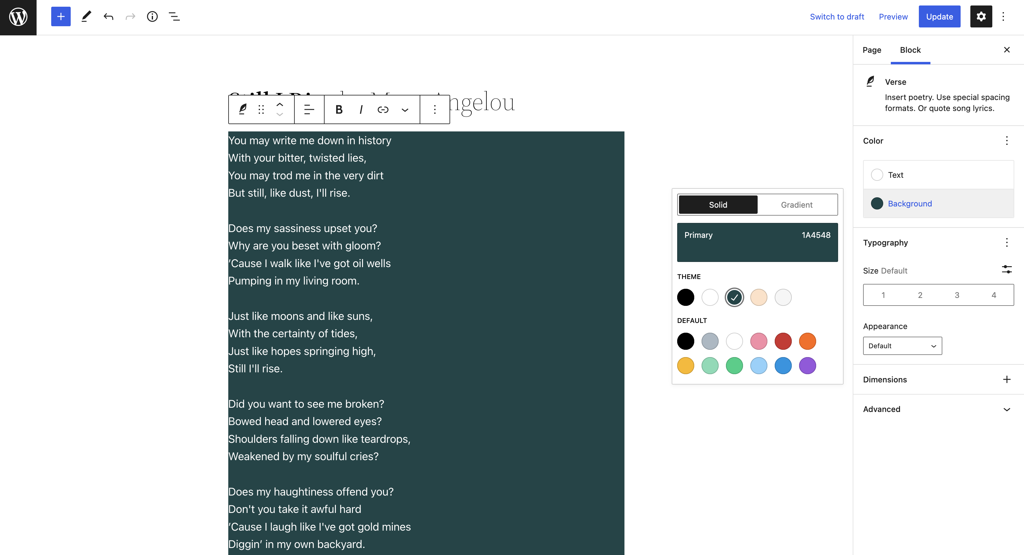 [HelpHub] Verse Block · Issue #146 · WordPress/Documentation-Issue-Tracker · GitHub