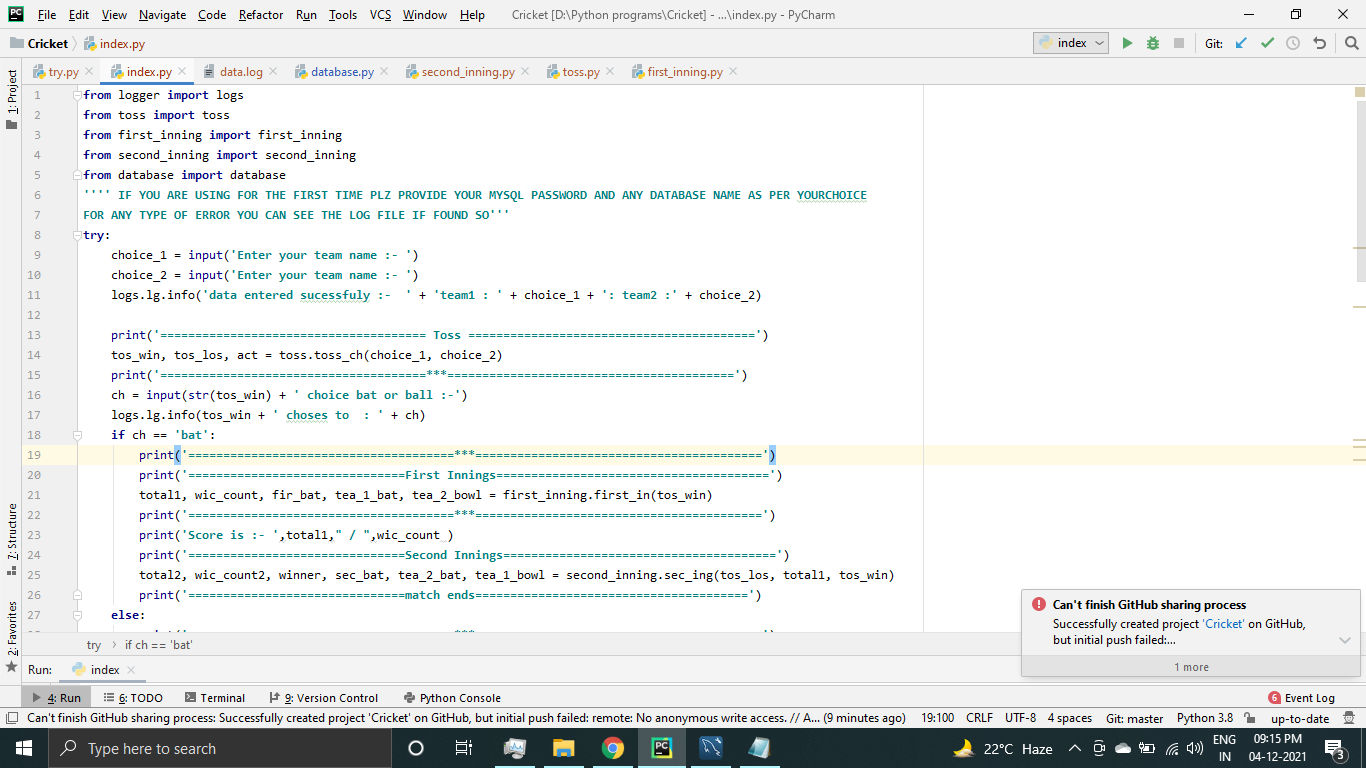 GitHub - Uchetan/Cricket