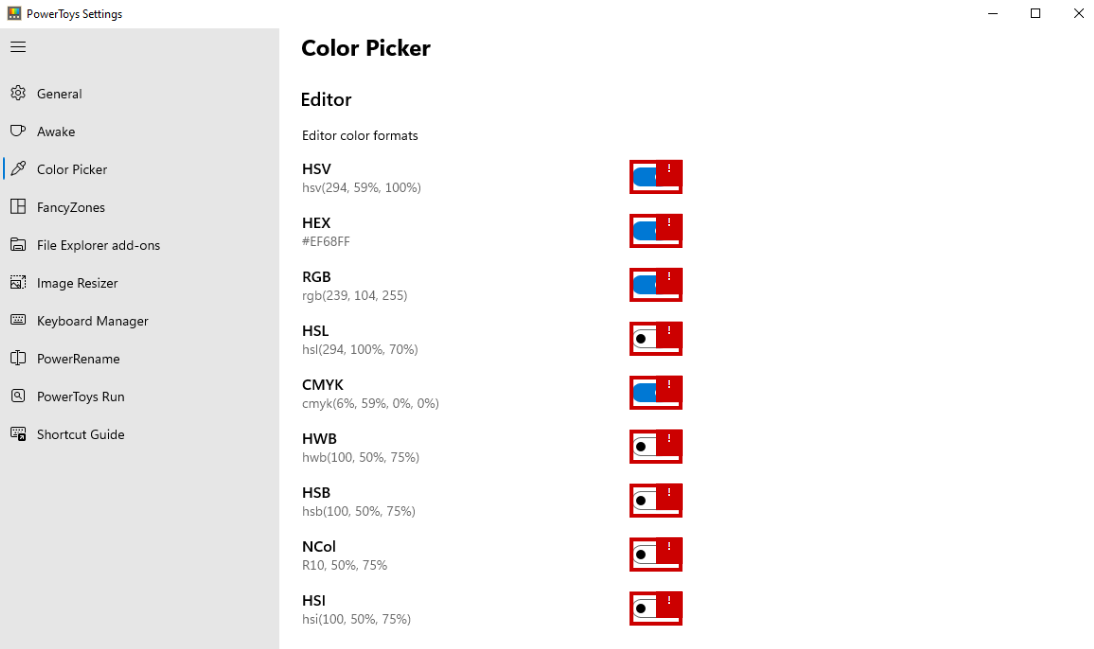 [Screen Readers - Power Toys - Color Picker]: The Name property of a ...