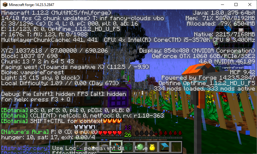 Cyclic Autocrafter causing massive fps lag when there is a Mystical Agriculture infusion crystal ...