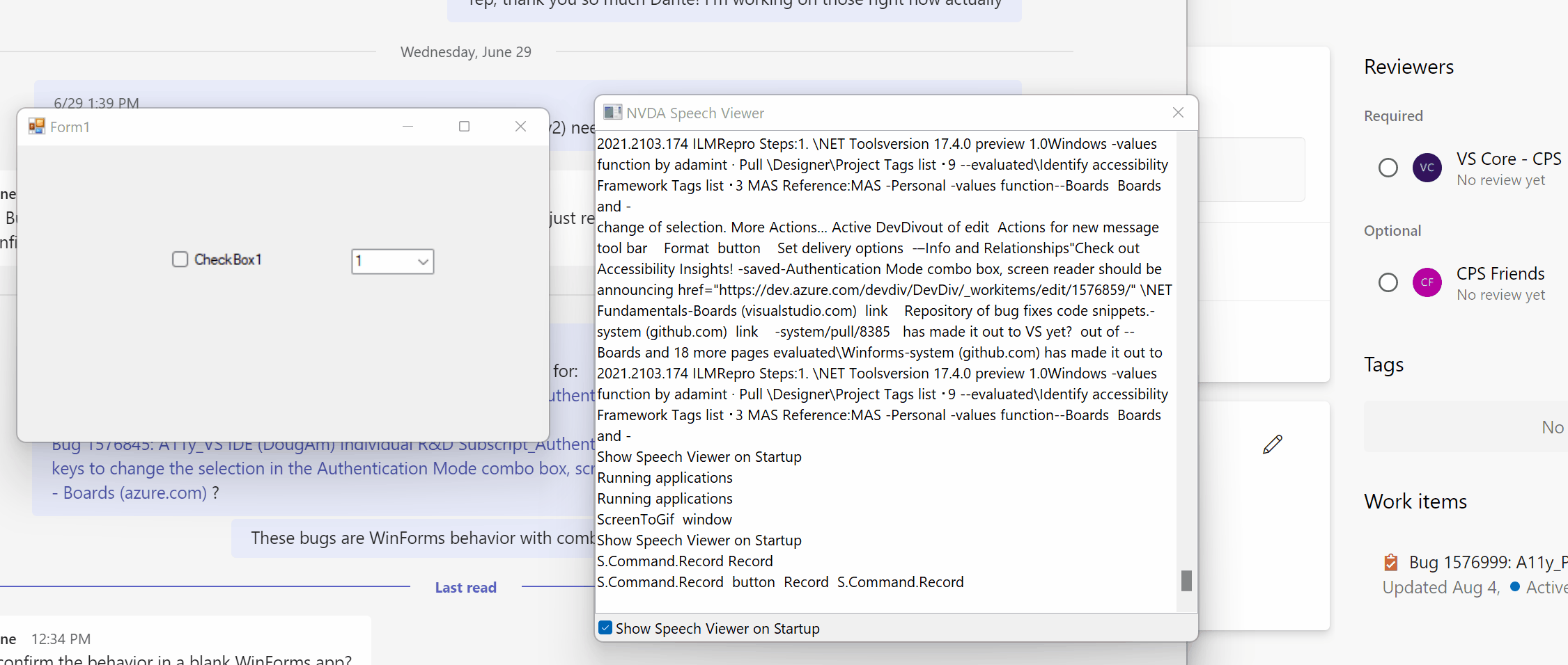 A11y_VS IDE (DougAm) Individual R&D Subscript_Authentication Mode_ScreenReader:When using the ...
