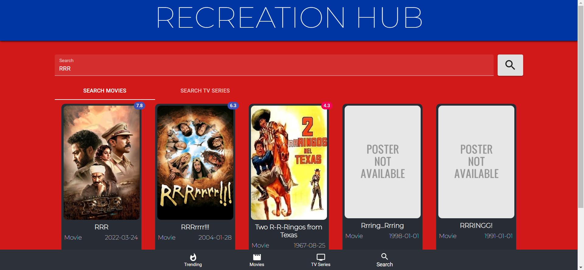 GitHub - chakradharsrinivas/Recreation-Hub