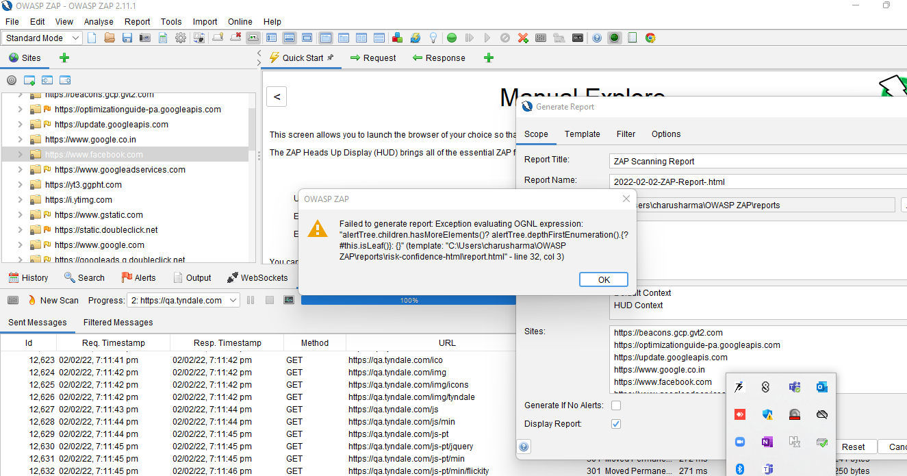I am unable to generate a report through OWASP · Issue #7070 · zaproxy/zaproxy · GitHub