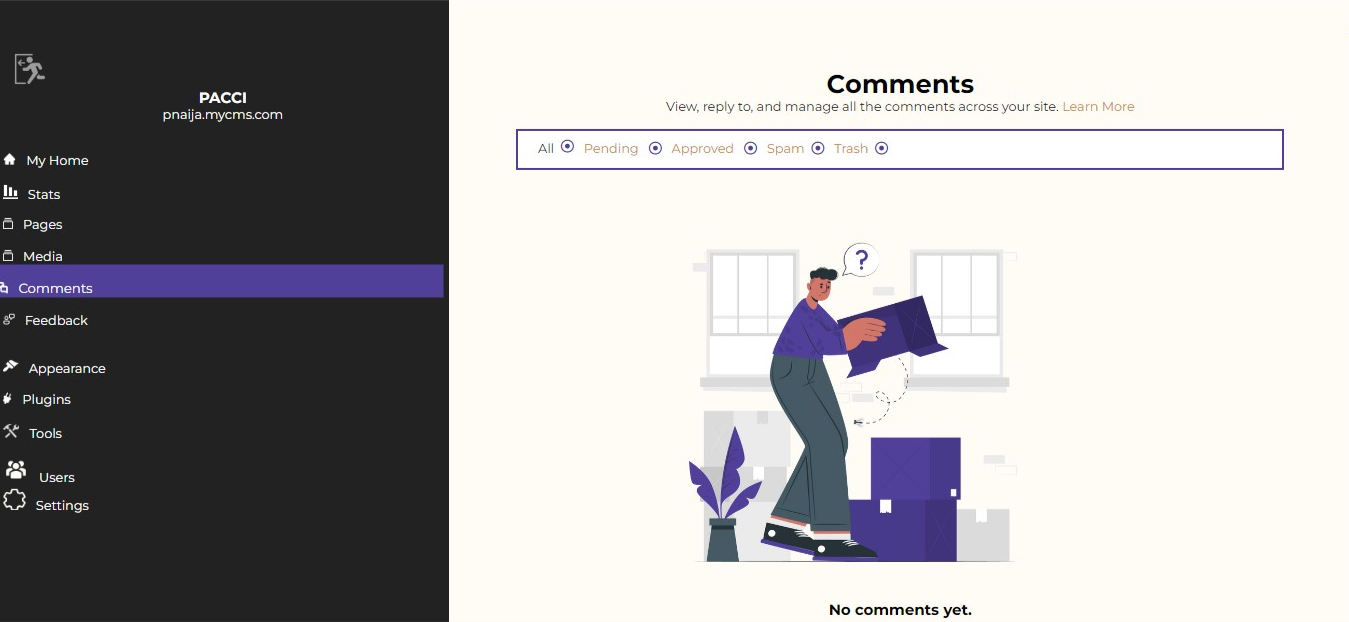 Dashboard: Comments Page · Issue #124 · zuri-training/clovar_cms · GitHub
