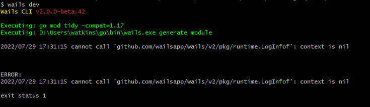 Better error messages · Issue #1678 · wailsapp/wails · GitHub