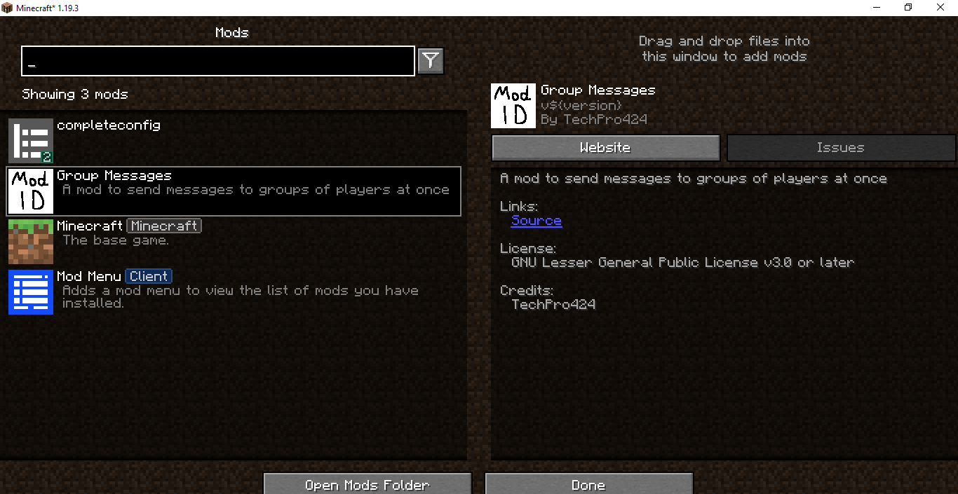 Mod Menu config screen builder not working · Lortseam completeconfig ...