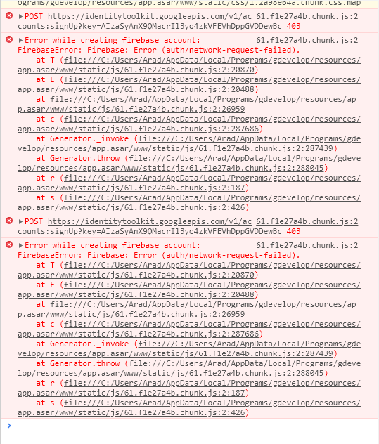 Not logging in or signing up · Issue #3288 · 4ian/GDevelop · GitHub