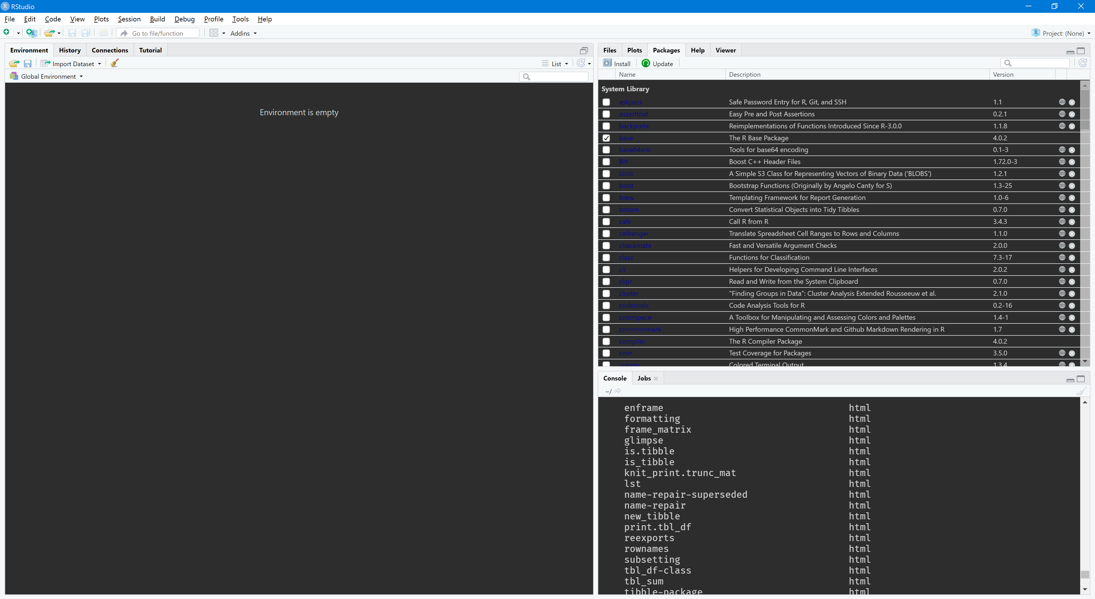 Rstudio 1.3.959 dark theme not rendered correctly on Win 10 · Issue #7331 · rstudio/rstudio · GitHub