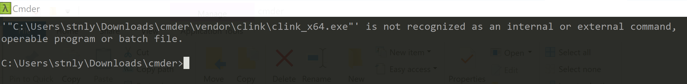 Problem on starting cmder · Issue #1904 · cmderdev/cmder · GitHub