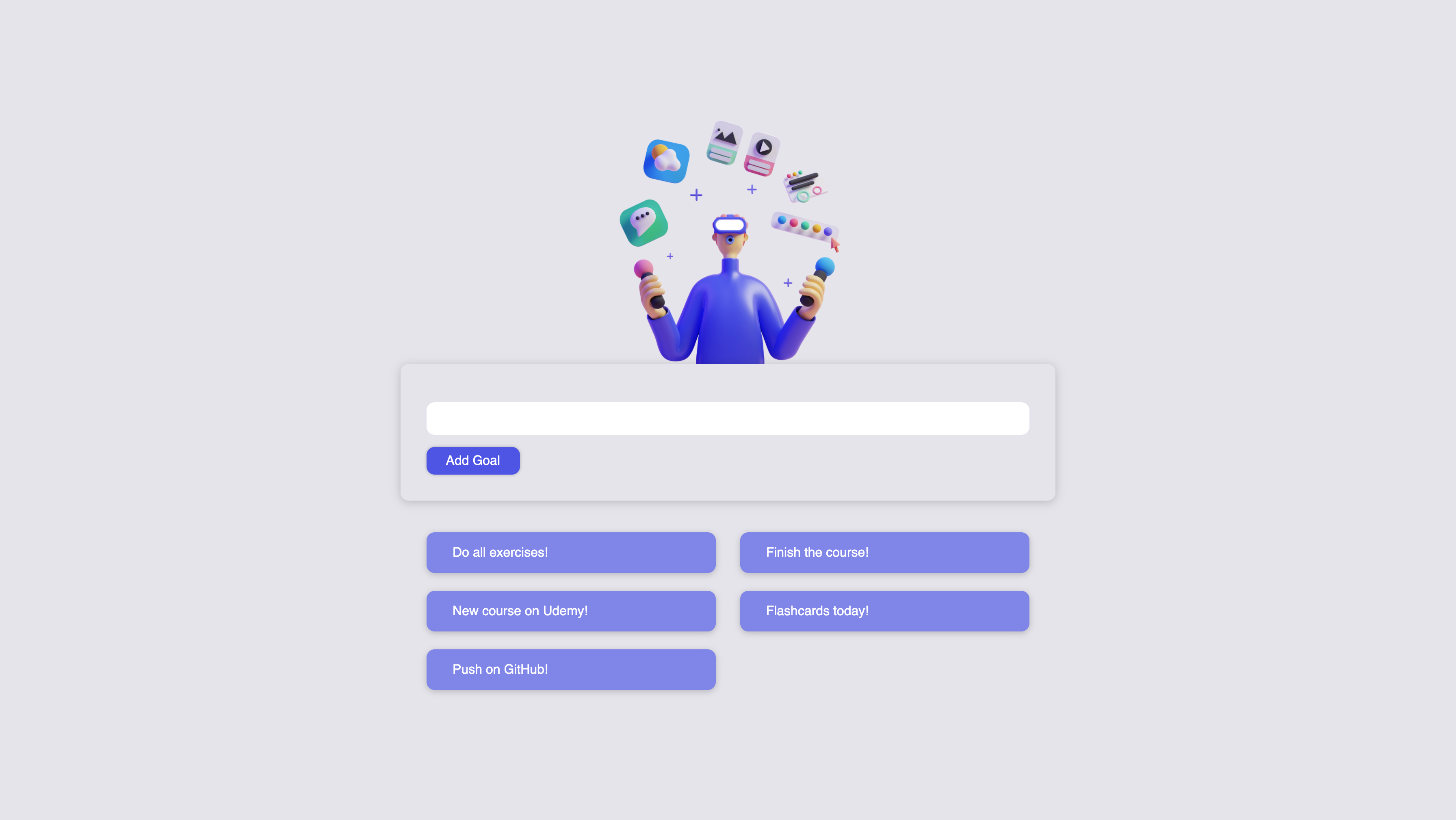 GitHub - Mathildepfr/react-simple-form: Manage all your goals of the day. GitHub - Mathildepfr/react-simple-form: Manage all your goals of the day.