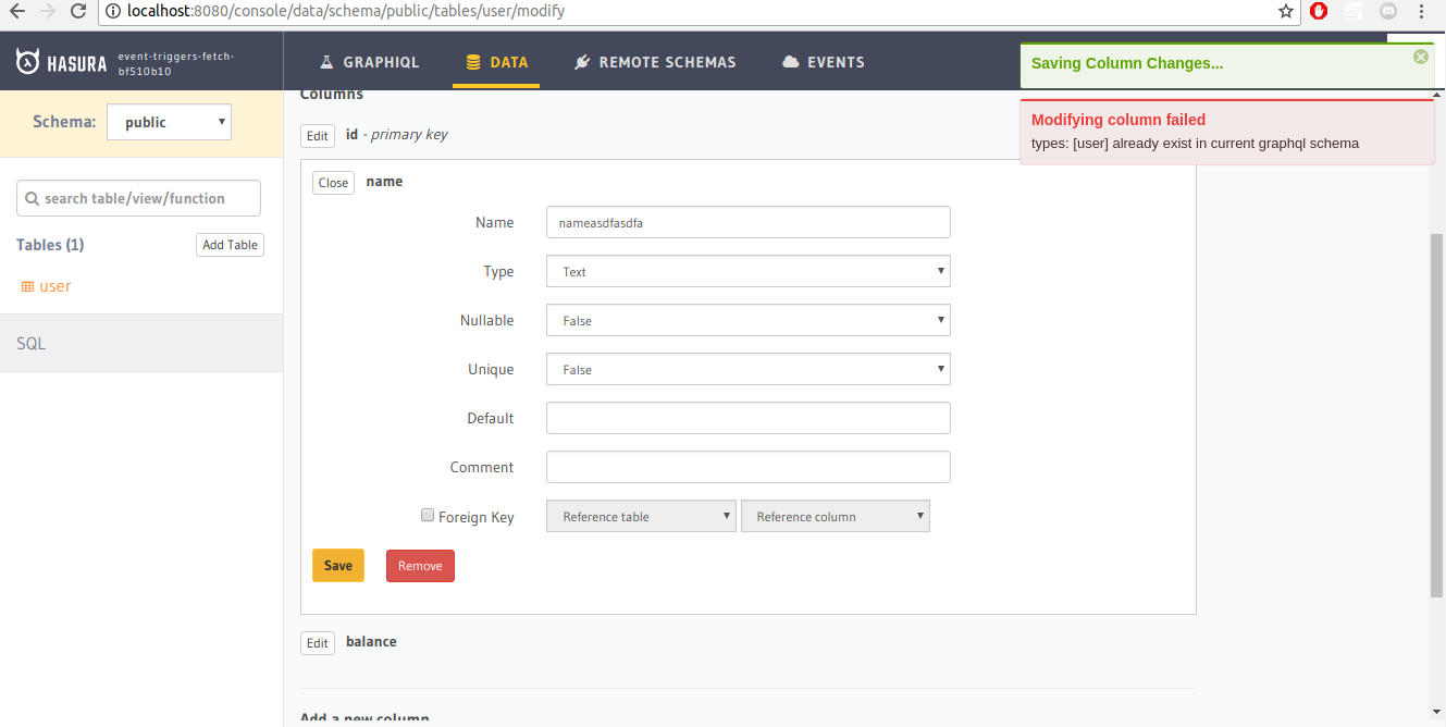 improve error message if table is modified with remote schema conflicts · Issue #1804 · hasura ...