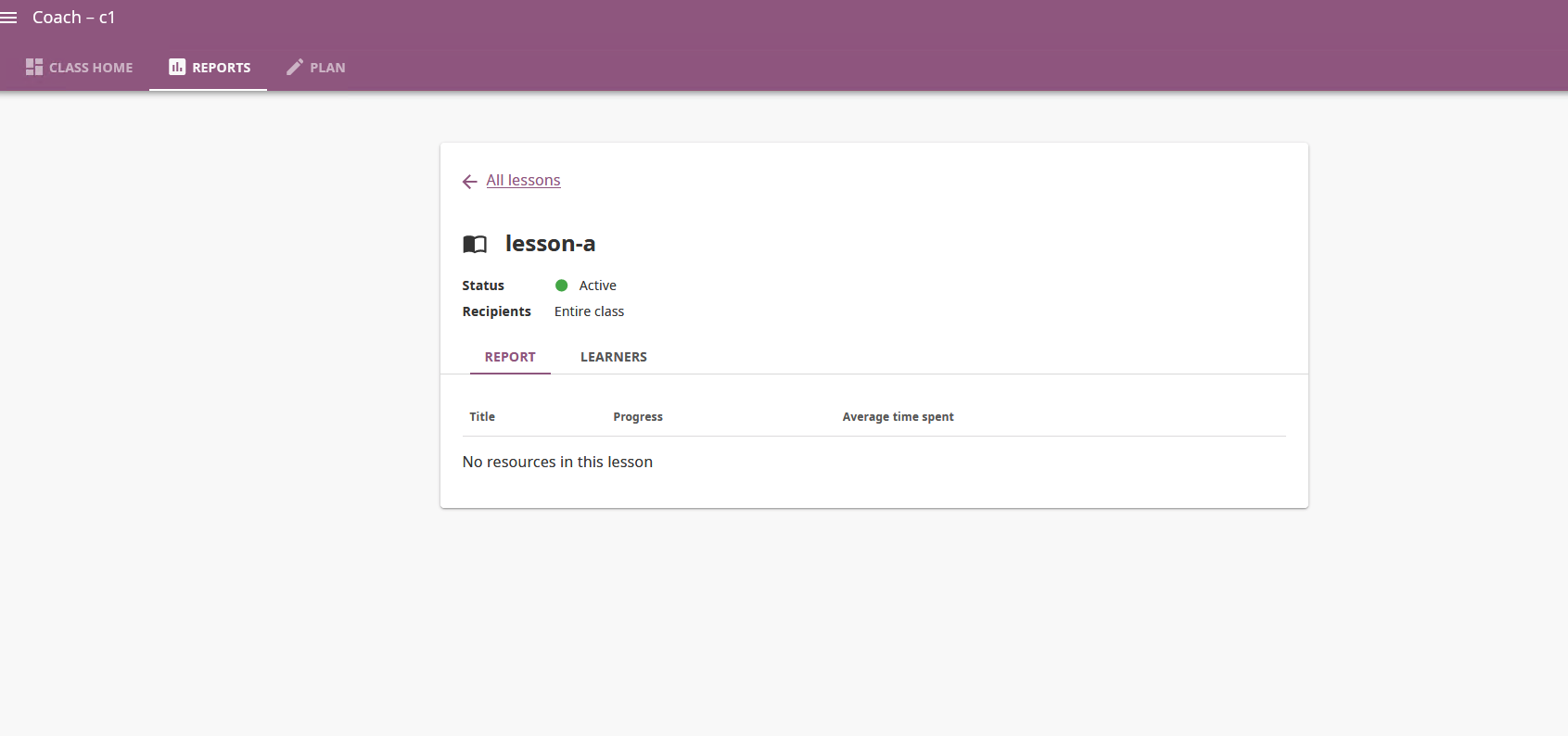 Lesson with no resources will marked as completed at the class home ...