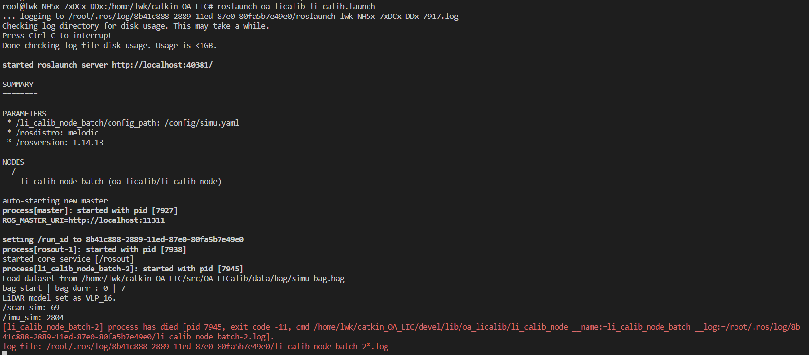 Process Has Died With No Error · Issue 6 · April Zju Oa Licalib · Github