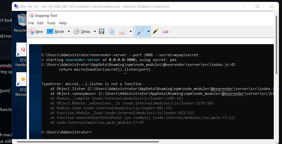 TypeError: micro(...).listen is not a function · Issue #750 · inlife/nexrender · GitHub