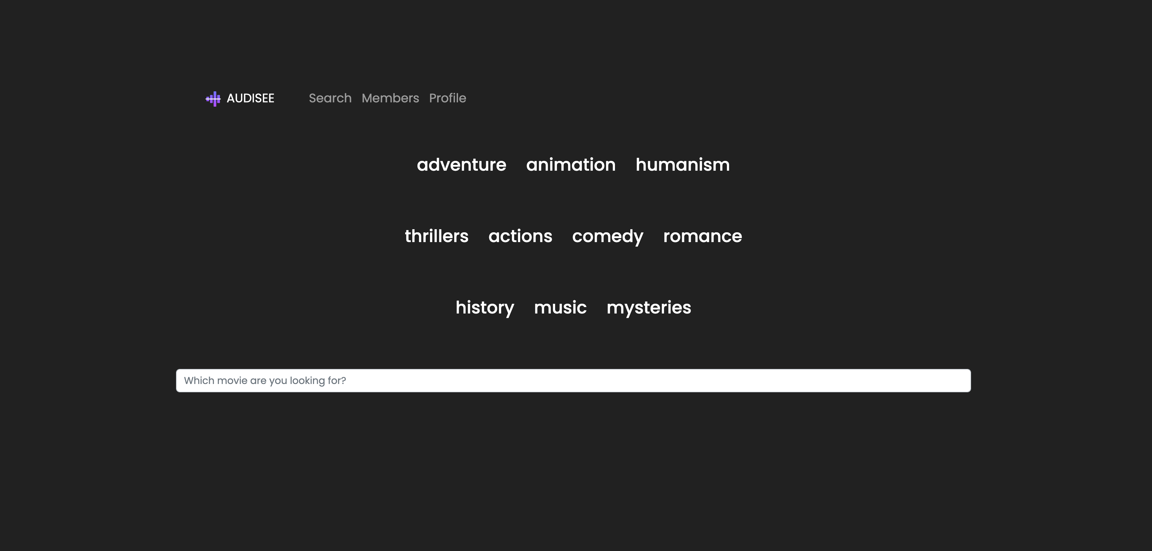 GitHub - zacinthepark/audisee: Movie recommendations based on genres, and music recommendations ...