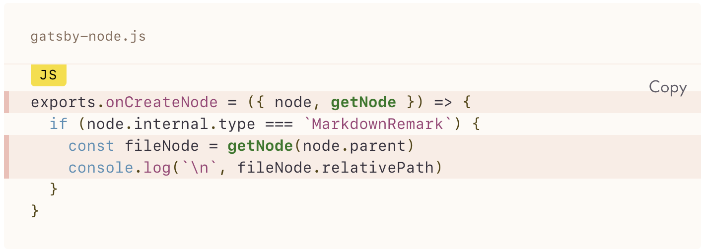 Improving code examples · Issue #11200 · gatsbyjs/gatsby · GitHub