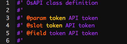 Syntax highlighting for roxygen @field tag should be same as @param and ...