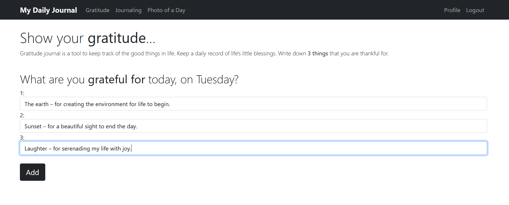 Github Asiakot Gratitude Journal A Tool To Journalise Good Things In
