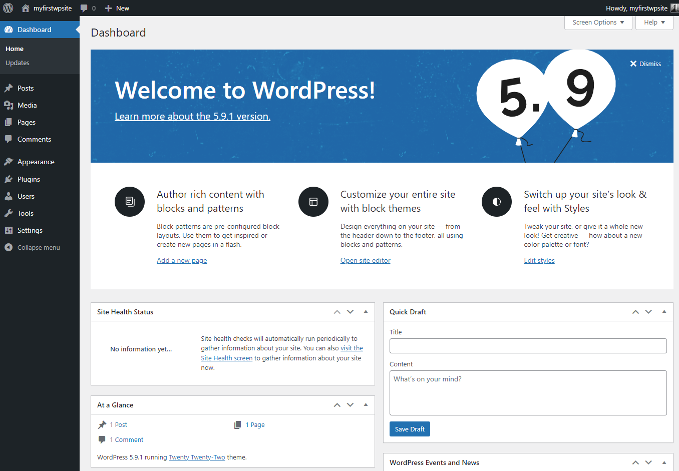 WP 5.9 Release -Update screenshots in user documentation · Issue #71 · WordPress/Documentation ...