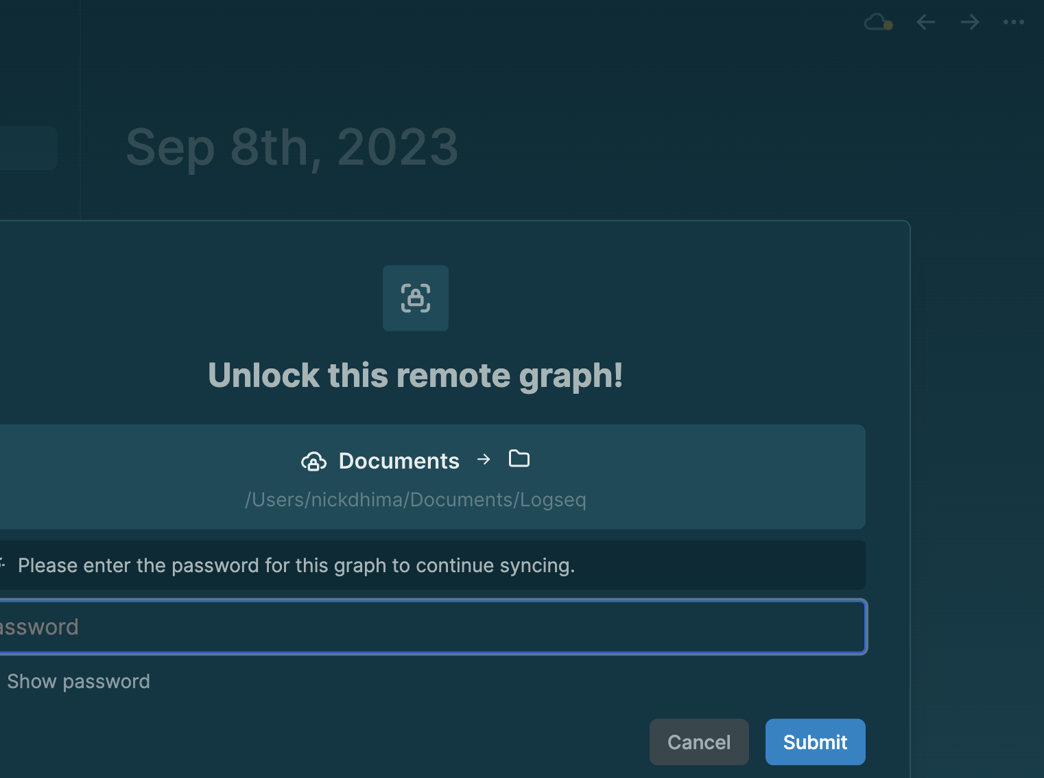 Opening Logseq In Macos Asks To Unlock The Graph Even When It Is Already Unlocked · Issue